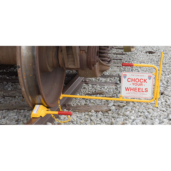 Steel Rail Chock W/ Flag Rail Chock|Parallel Industrial