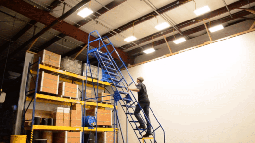 Rolling Warehouse Ladders 12-16 Steps|Parallel Industrial